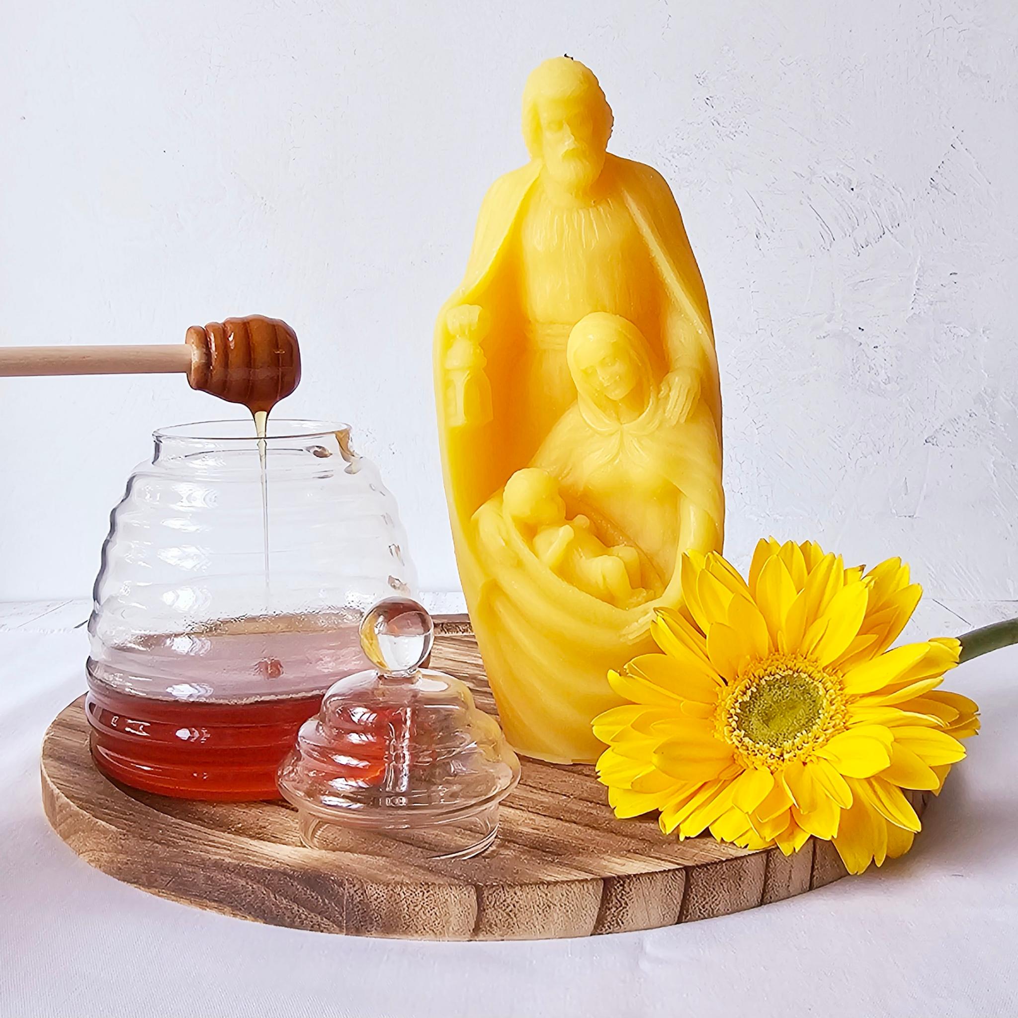 100% Beeswax Candle Large Holy Family – Live Your Faith Catholic